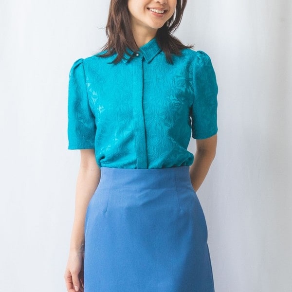 ナラカミーチェ（NARACAMICIE）/【NARACAMICIE】フラワージャガード半袖ブラウス