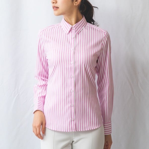 ナラカミーチェ（NARACAMICIE）/【NARACAMICIE】ストレッチストライプ長袖シャツ