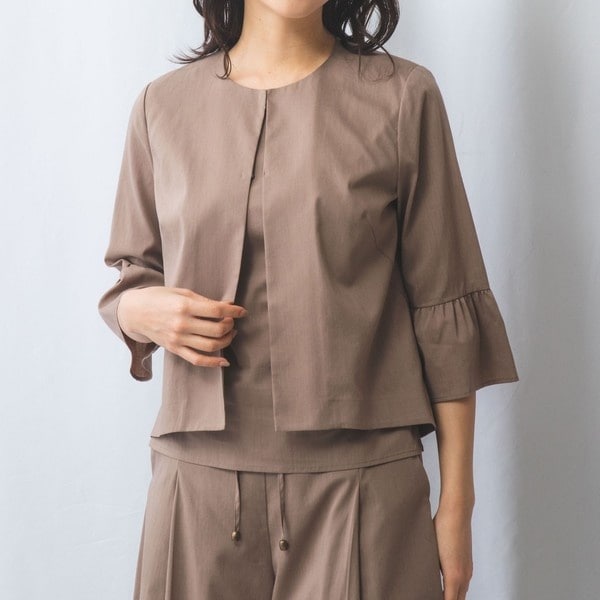 ナラカミーチェ（NARACAMICIE）/【NARACAMICIE】ポリ麻ノーカラージャケット