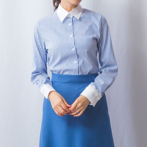 ナラカミーチェ（NARACAMICIE）/【NARACAMICIE】ストレッチストライプクレリック長袖シャツ