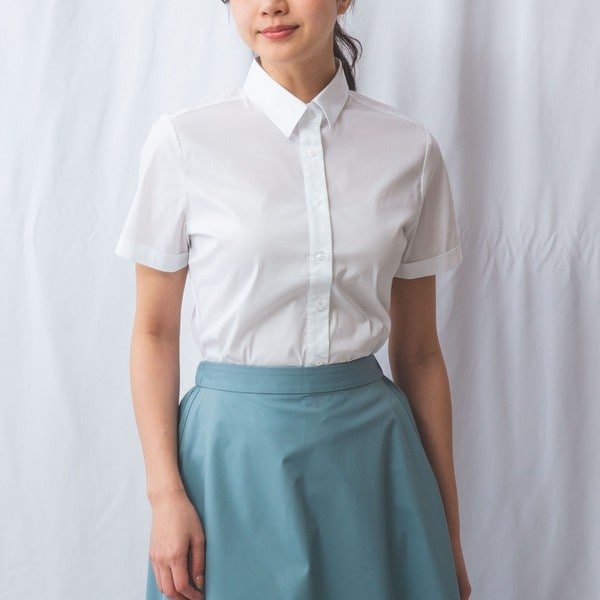 ナラカミーチェ（NARACAMICIE）/【NARACAMICIE】ストレッチブロード半袖シャツ