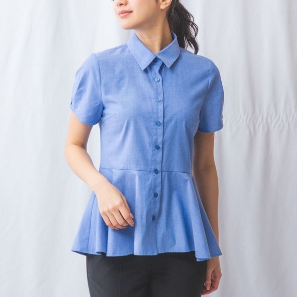 ナラカミーチェ（NARACAMICIE）/【NARACAMICIE】オックスフォードペプラム半袖ブラウス