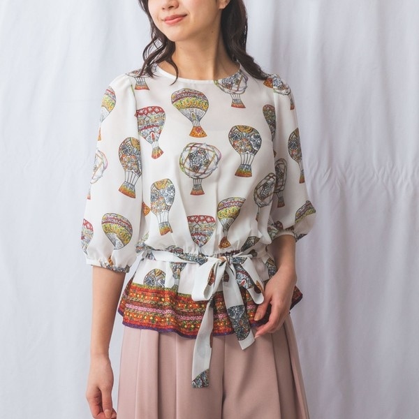 ナラカミーチェ（NARACAMICIE）/【NARACAMICIE】GENIUS 気球柄七分袖プルオーバー