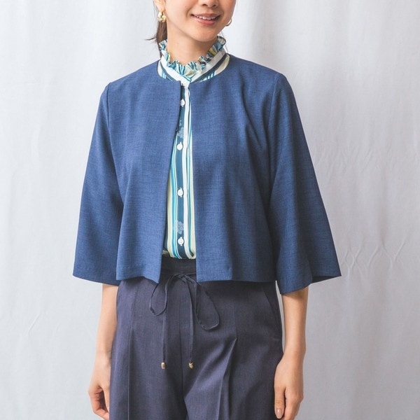 ナラカミーチェ（NARACAMICIE）/【NARACAMICIE】麻調ノーカラージャケット