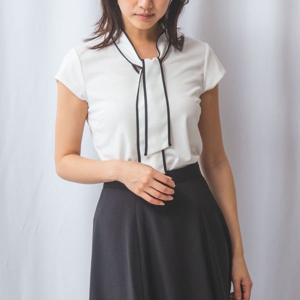 ナラカミーチェ（NARACAMICIE）/【NARACAMICIE】強撚スムースボウタイカットソー