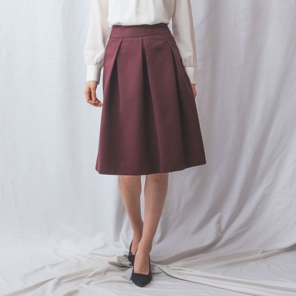 ナラカミーチェ（NARACAMICIE）/【NARACAMICIE】マットグログランタックフレアスカート