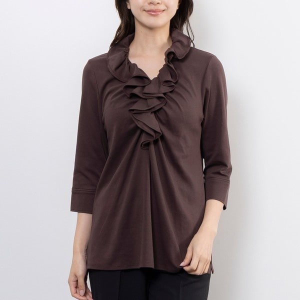 ナラカミーチェ（NARACAMICIE）/【NARACAMICIE】無地フリルカットソー