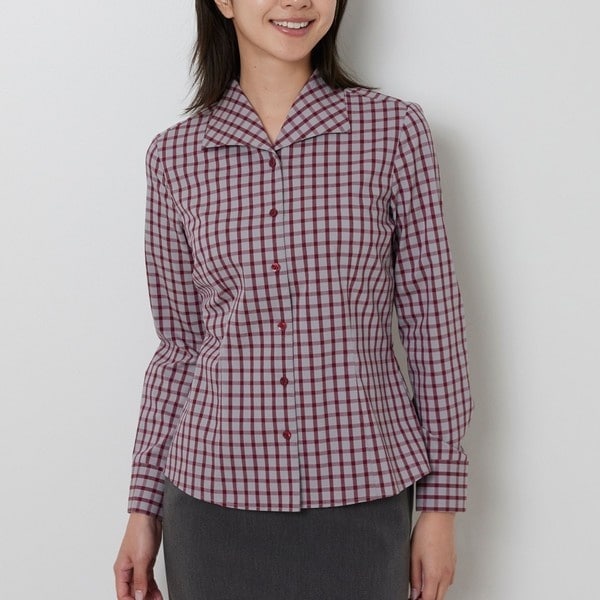 ナラカミーチェ（NARACAMICIE）/【NARACAMICIE】チェックスタンドカラー長袖シャツ