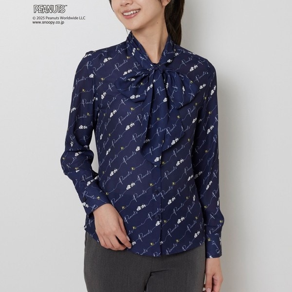 ナラカミーチェ（NARACAMICIE）/【PEANUTS】ライン柄ボウタイ長袖ブラウス