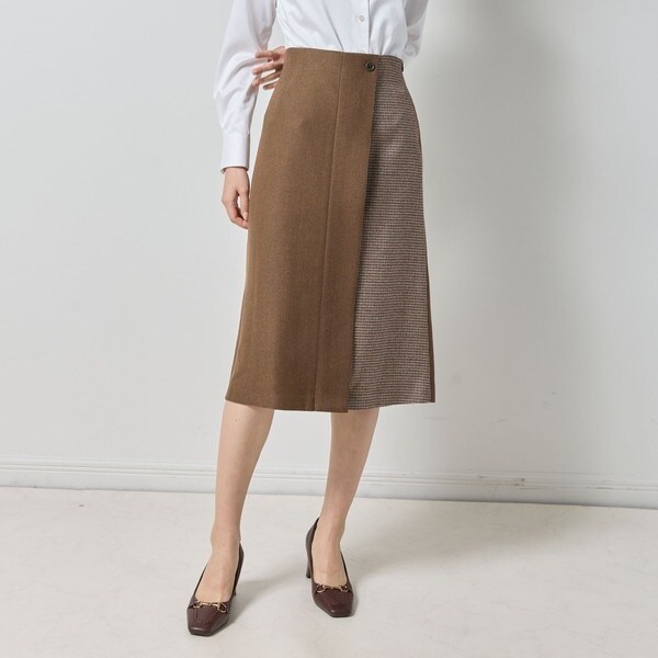 ナラカミーチェ（NARACAMICIE）/【NARACAMICIE】【セットアップ対応】ヘリンボン×チェックスカート