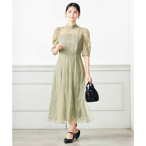 アー・ヴェ・ヴェ（a．v．v）/チュールレイヤードウエスト切り替えレースワンピース