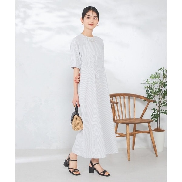 アー・ヴェ・ヴェ（a．v．v）/【洗える/イージーケア/吸水速乾/UVカット】ウエストタックサッカーワンピース