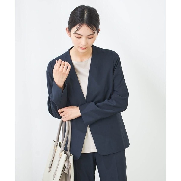 アー・ヴェ・ヴェ（a．v．v）/【洗える/イージーケア/UVカット/接触冷感/吸水速乾】サマーストレッチノーカラージャケット