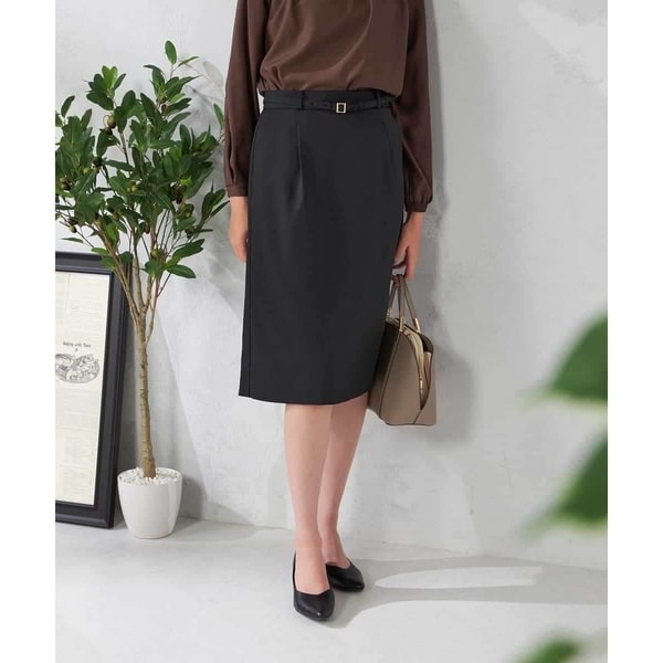 アー・ヴェ・ヴェ（a．v．v）/【洗える/イージーケア/吸水速乾/ストレッチ】梳毛調タイトスカート