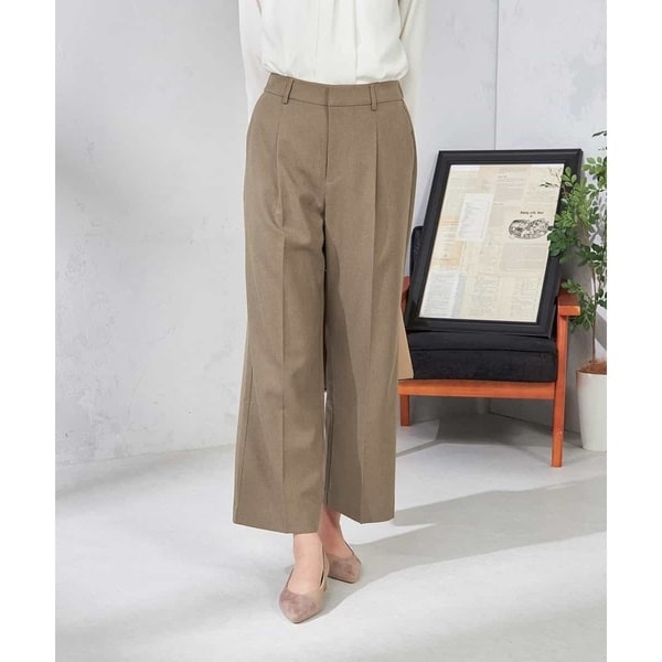 アー・ヴェ・ヴェ（a．v．v）/【洗える/イージーケア/吸水速乾/ストレッチ】梳毛調ワイドパンツ