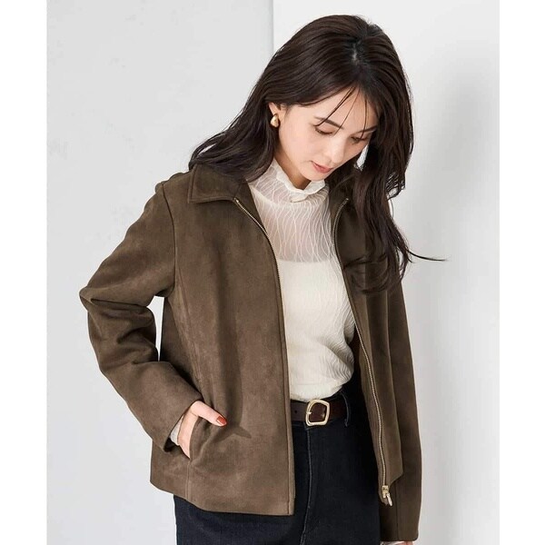 アー・ヴェ・ヴェ（a．v．v）/フェイクスエードステンカラーブルゾン