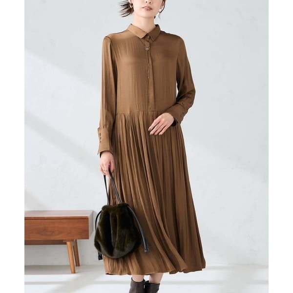 アー・ヴェ・ヴェ（a．v．v）/【洗える】ウエスト切替ギャザーワンピース