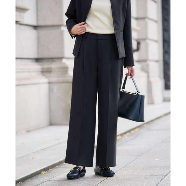 アー・ヴェ・ヴェ（a．v．v）/【洗える/イージーケア/ストレッチ】パウダーツイルワイドストレートパンツ