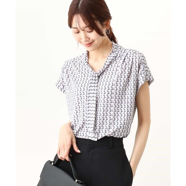 MK ミッシェルクラン（MK MICHEL  ）/【こなれSETUP/洗える/ジャージー素材】スウィングタイデザイン幾何柄カットソー