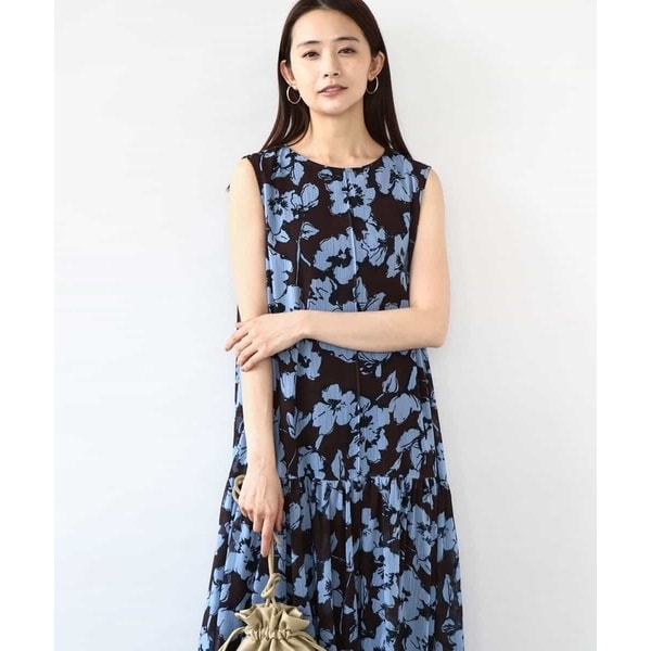 MK ミッシェルクラン（MK MICHEL  ）/花柄ティアードワンピース/洗える