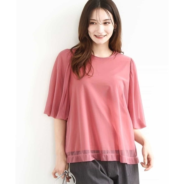 MK ミッシェルクラン（MK MICHEL  ）/レイヤードチュールブラウス×タンクトップ/接触冷感．/洗える