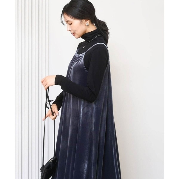 MK ミッシェルクラン（MK MICHEL  ）/【トレンド/洗える】スノーベロア ショルダーストラップワンピース