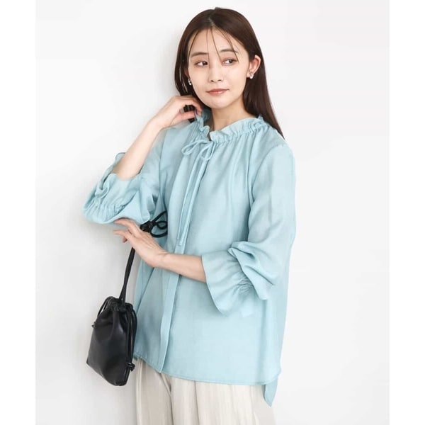 MK ミッシェルクラン（MK MICHEL  ）/【重ね着にも//洗える】フリルネックディティールブラウス