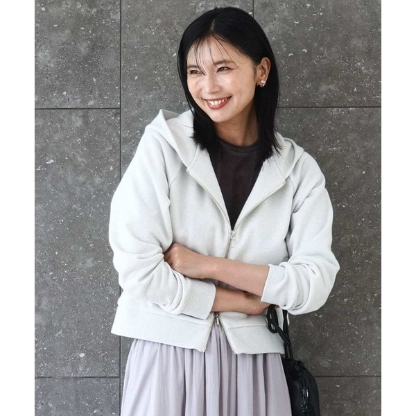 MK ミッシェルクラン（MK MICHEL  ）/【トレンド/羽織り/洗える】ラメ裏毛スウェットダブルジップパーカー