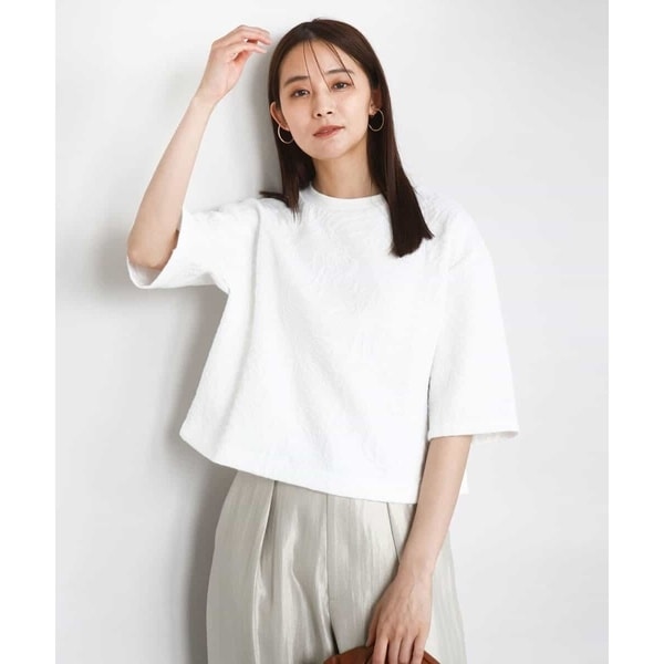 MK ミッシェルクラン（MK MICHEL  ）/【秋めくトップス/洗える】フクレジャガード五分袖プルオーバー