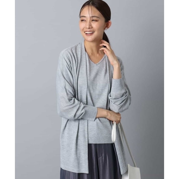 MK ミッシェルクラン（MK MICHEL  ）/【ビジネス/洗える】ドルマン袖カーディガン×半袖プルオーバー ニットアンサンブル