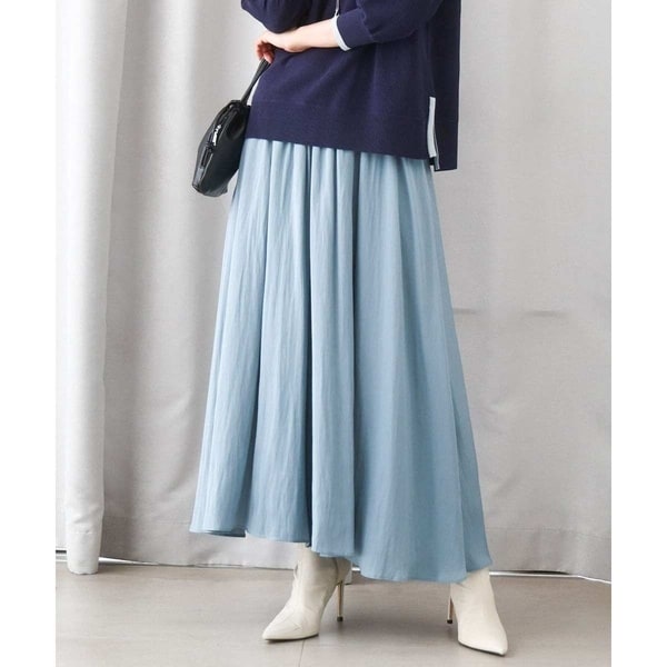 MK ミッシェルクラン（MK MICHEL  ）/【こなれSETUP/洗える】起毛サテンガウチョパンツ