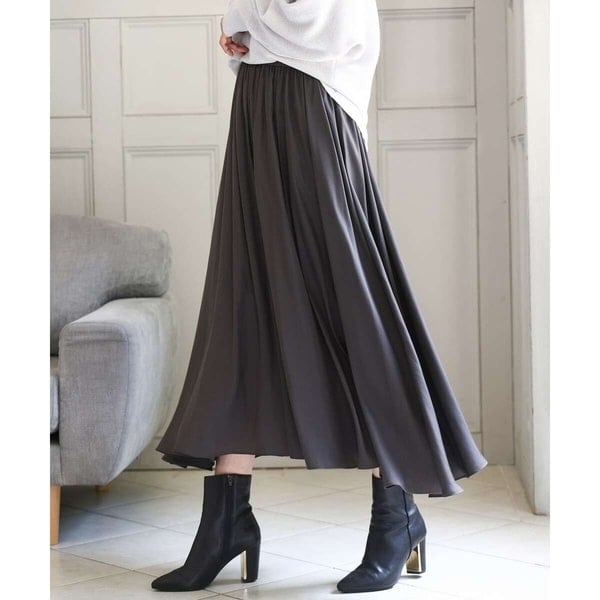 MK ミッシェルクラン（MK MICHEL  ）/【こなれSETUP/洗える】起毛サテンガウチョパンツ