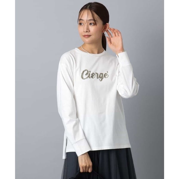 MK ミッシェルクラン（MK MICHEL  ）/【コットン100/洗える】刺繍ロゴデザイン コットンロンT