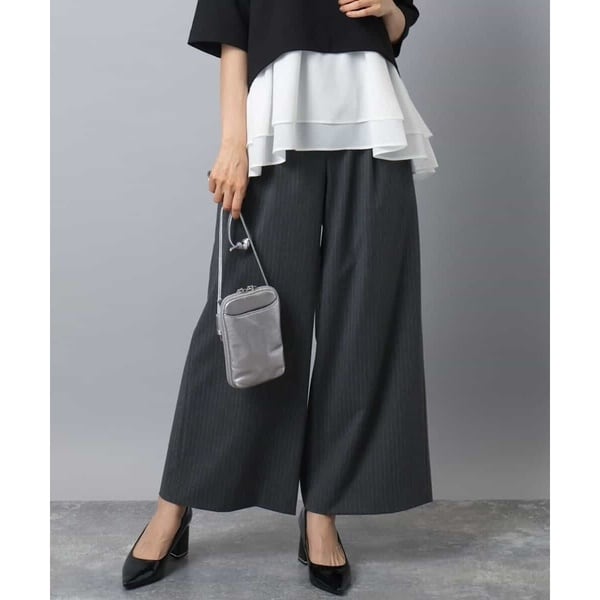 MK ミッシェルクラン（MK MICHEL  ）/ストレートワイドパンツ(ストライプ・無地)/洗える