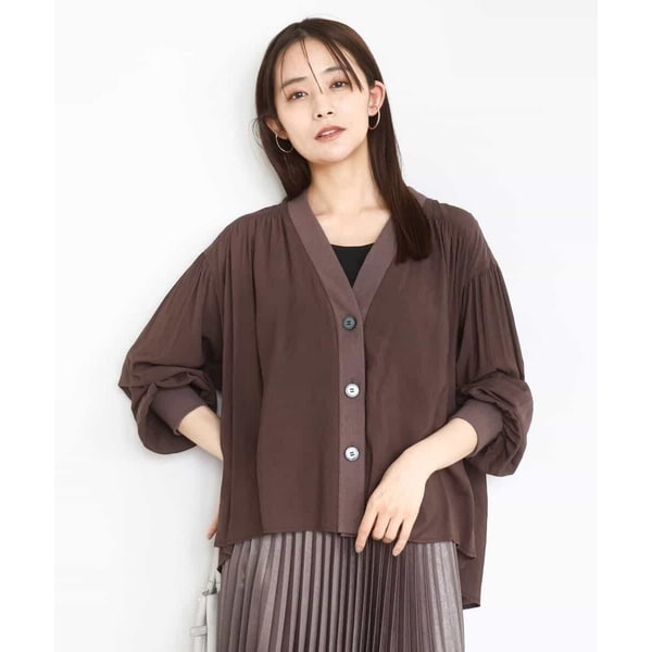 MK ミッシェルクラン（MK MICHEL  ）/【トレンド/洗える】バックギャザーデザインカーディガン