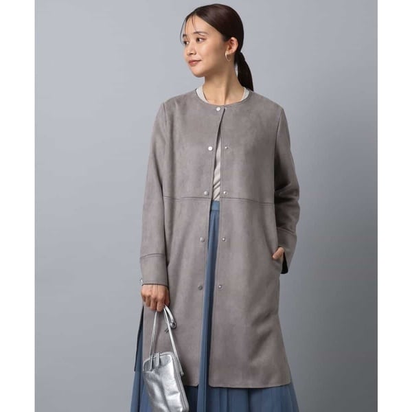 MK ミッシェルクラン（MK MICHEL  ）/＜追加＞【/洗えるアウター】フェイクスウェードノーカラーコート