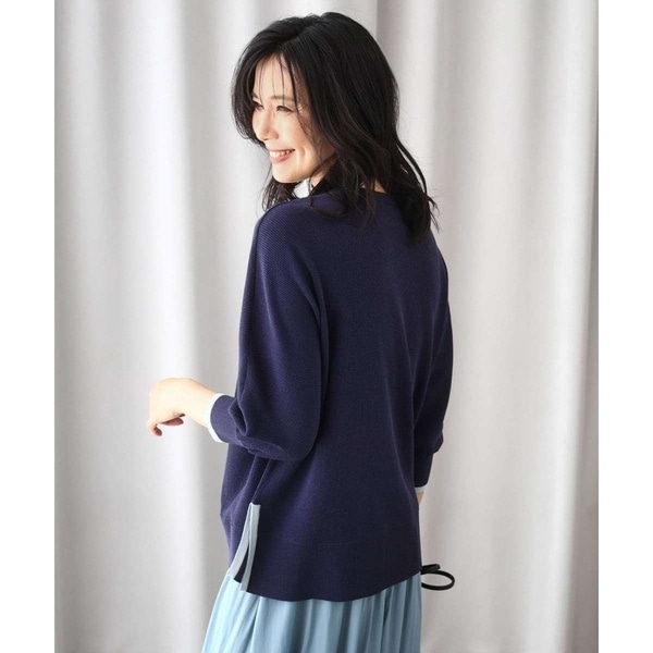 MK ミッシェルクラン（MK MICHEL  ）/ドルマンスリーブ配色デザインニット/洗える