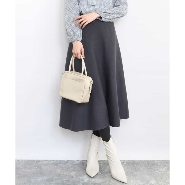 MK ミッシェルクラン（MK MICHEL  ）/スムース編みニットフレアースカート/洗える