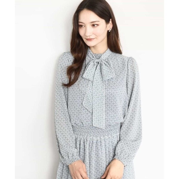 MK ミッシェルクラン（MK MICHEL  ）/【こなれSETUP/洗える】チェック柄ボウタイシフォンブラウス