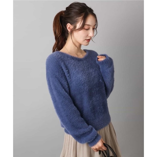 MK ミッシェルクラン（MK MICHEL  ）/【ふわふわニット/前後2way/洗える】フェザーニットプルオーバー