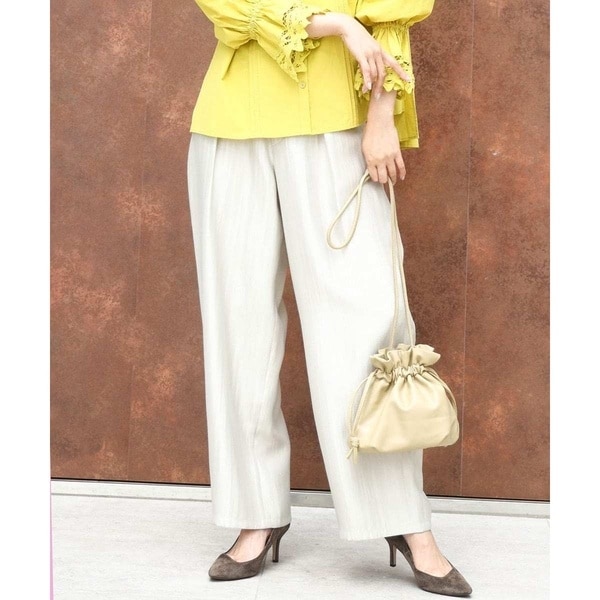 MK ミッシェルクラン（MK MICHEL  ）/サテン地バレルパンツ/洗える