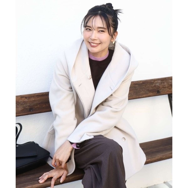 MK ミッシェルクラン（MK MICHEL  ）/[超軽量]エアリアルウール ミドル丈フーデットコート