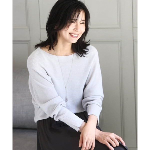 MK ミッシェルクラン（MK MICHEL  ）/ラメ入りドルマンスリーブ畦編みニット/洗える