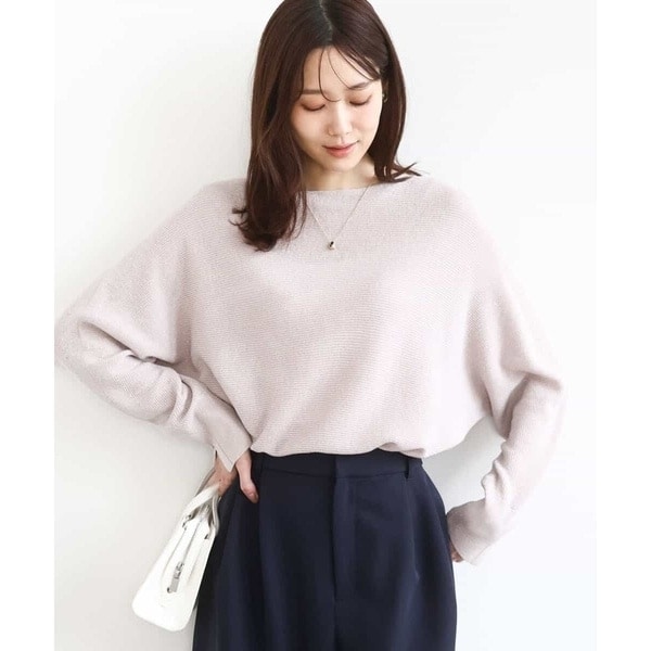 MK ミッシェルクラン（MK MICHEL  ）/ラメ入りドルマンスリーブ畦編みニット/洗える