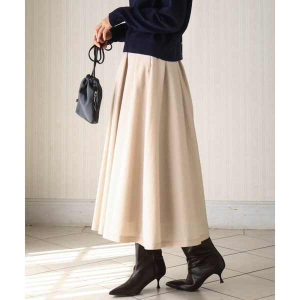 MK ミッシェルクラン（MK MICHEL  ）/【ウエストゴム/洗える】ヴィンテージ加工タックギャザースカート