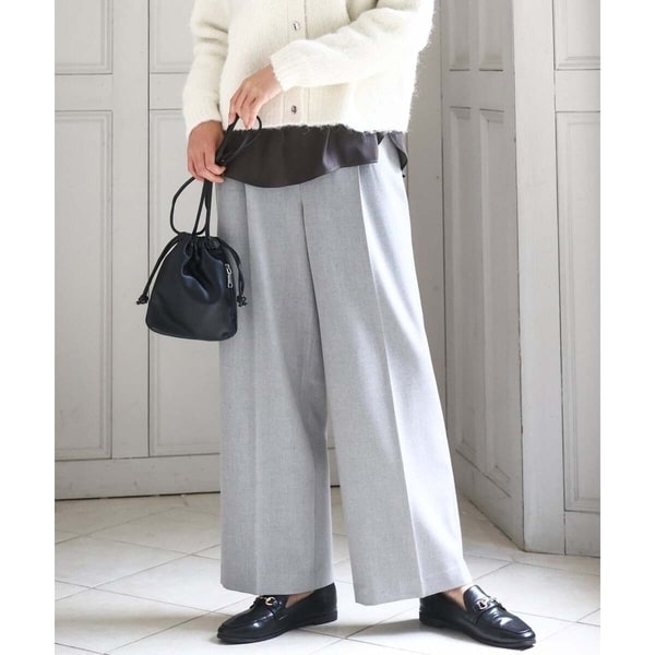 MK ミッシェルクラン（MK MICHEL  ）/【あったかボトム/ビジネス/洗える】ツイード調両面起毛ワイドパンツ