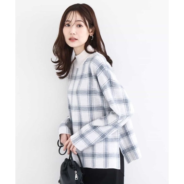 MK ミッシェルクラン（MK MICHEL  ）/【HOLIDAY/こなれSETUP/洗える】チェック柄ニットプルオーバー