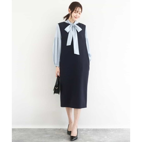 MK ミッシェルクラン（MK MICHEL  ）/バックフリルデザイン ジャンパースカート/洗える