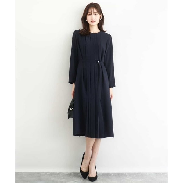 MK ミッシェルクラン（MK MICHEL  ）/【フォーマル/洗える】サテンジョーゼット プリーツワンピース