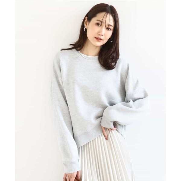 MK ミッシェルクラン（MK MICHEL  ）/スウェットライククルーネックニット/洗える